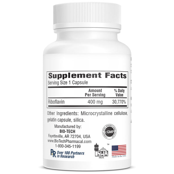 B2-400 | Riboflavin, Vitamin B2 – Bio-Tech Pharmacal